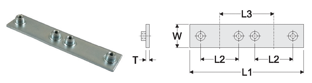 Standard Series Securing Double Weld Plate (DOW) Double weld pl